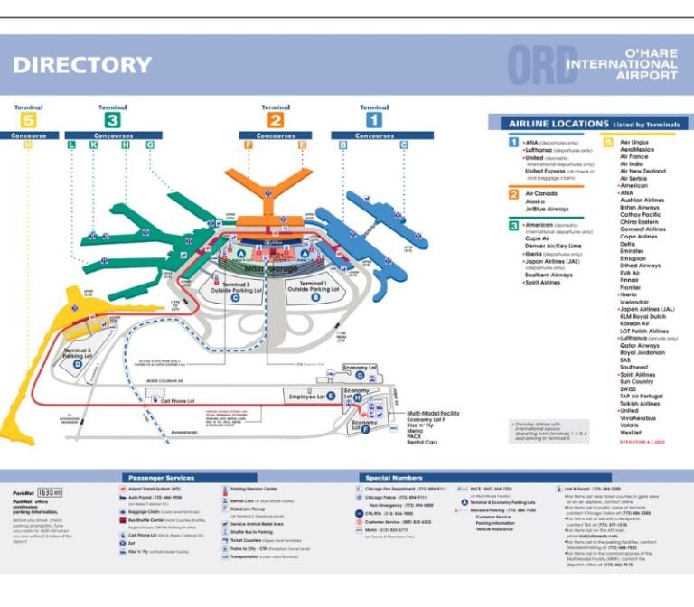 OHare Airport Map: Your Guide to Parking, and Terminals - Little ...